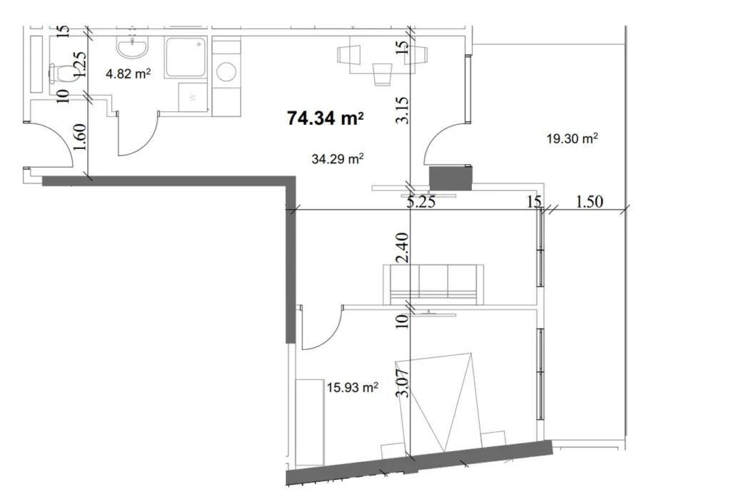 One bedroom apartment with premium terrace 74.34 m² in [from $89208 ...