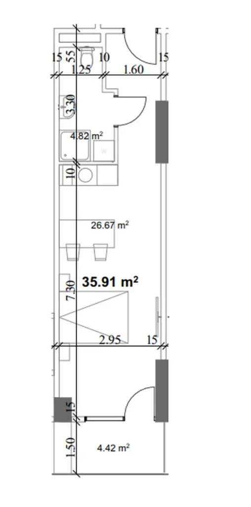 Efficient studio with a total area of 35.91 m² in [from $39501] - OXY ...