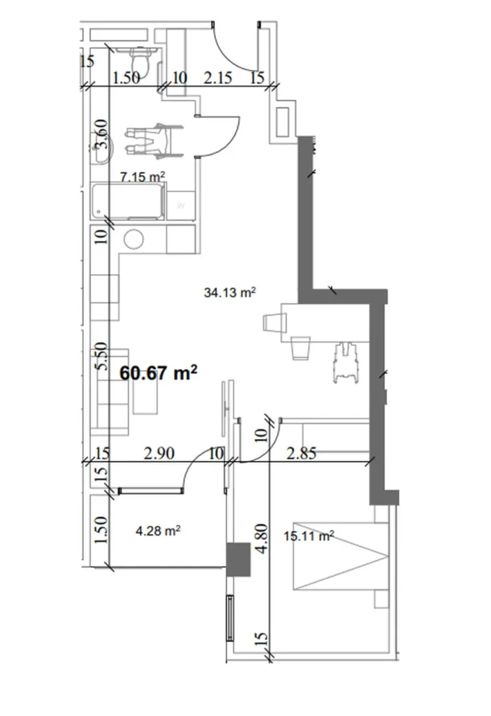 Spacious 1 bedroom flat of 60.67 m² in [from $80388] - OXY Residence