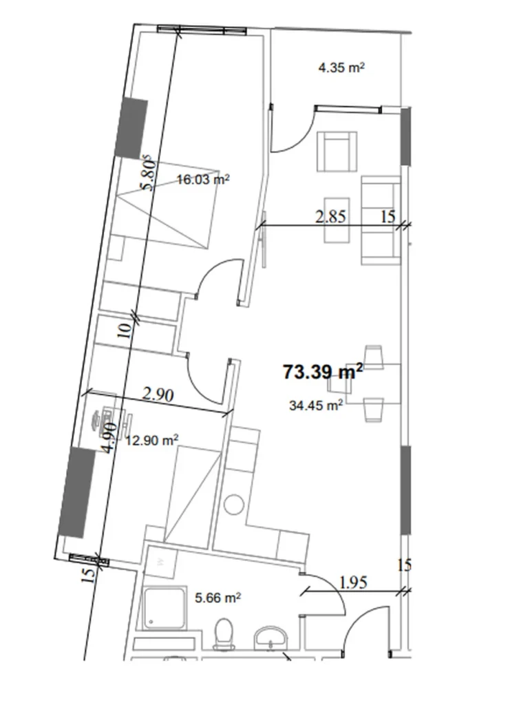 Comfortable 2 bedroom flat of 73.39 m² in [from $95407] - OXY Residence